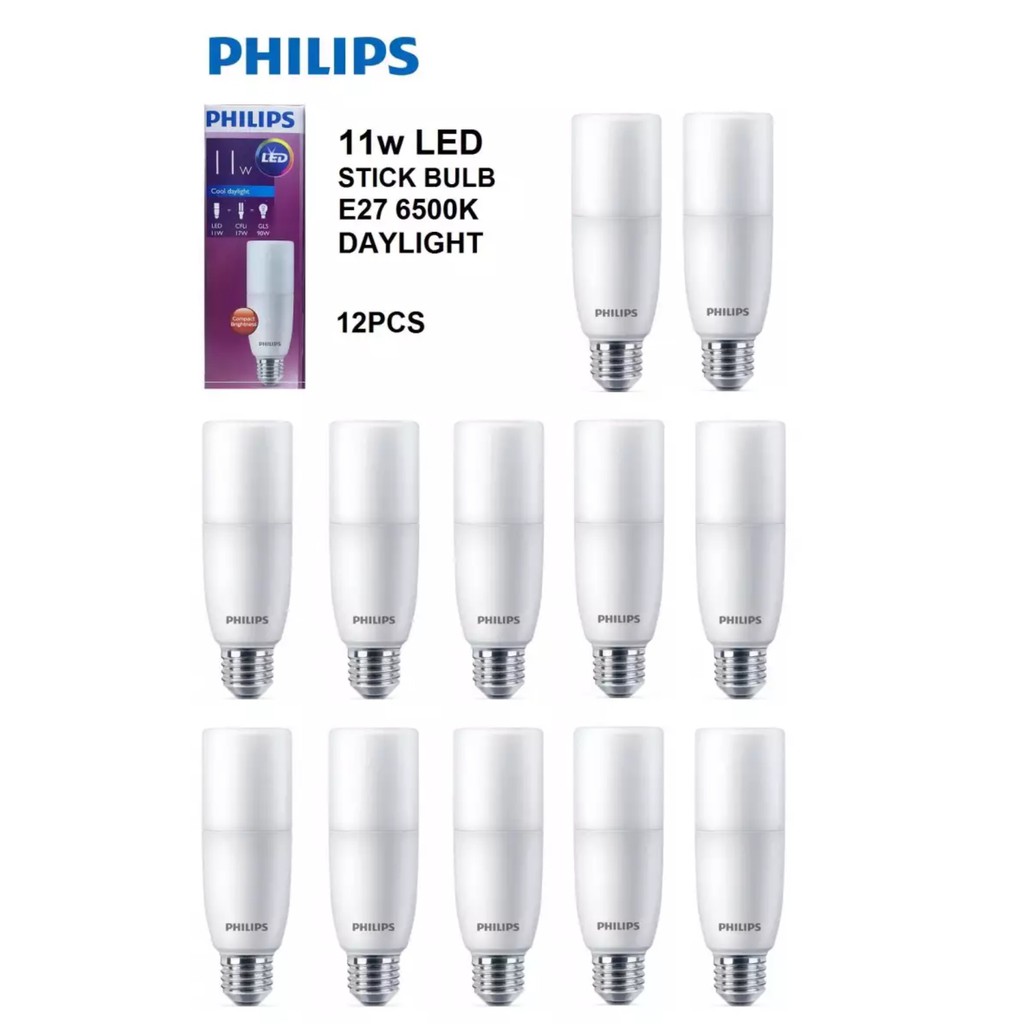 Philips LED Stick Bulb 11W E27 Cool Daylight 6500K | Shopee Malaysia
