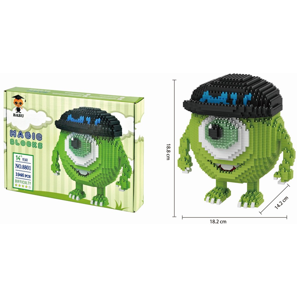 Magic Blocks Mini Blocks Nano Blocks Lego Monster Inc Mike | Shopee ...