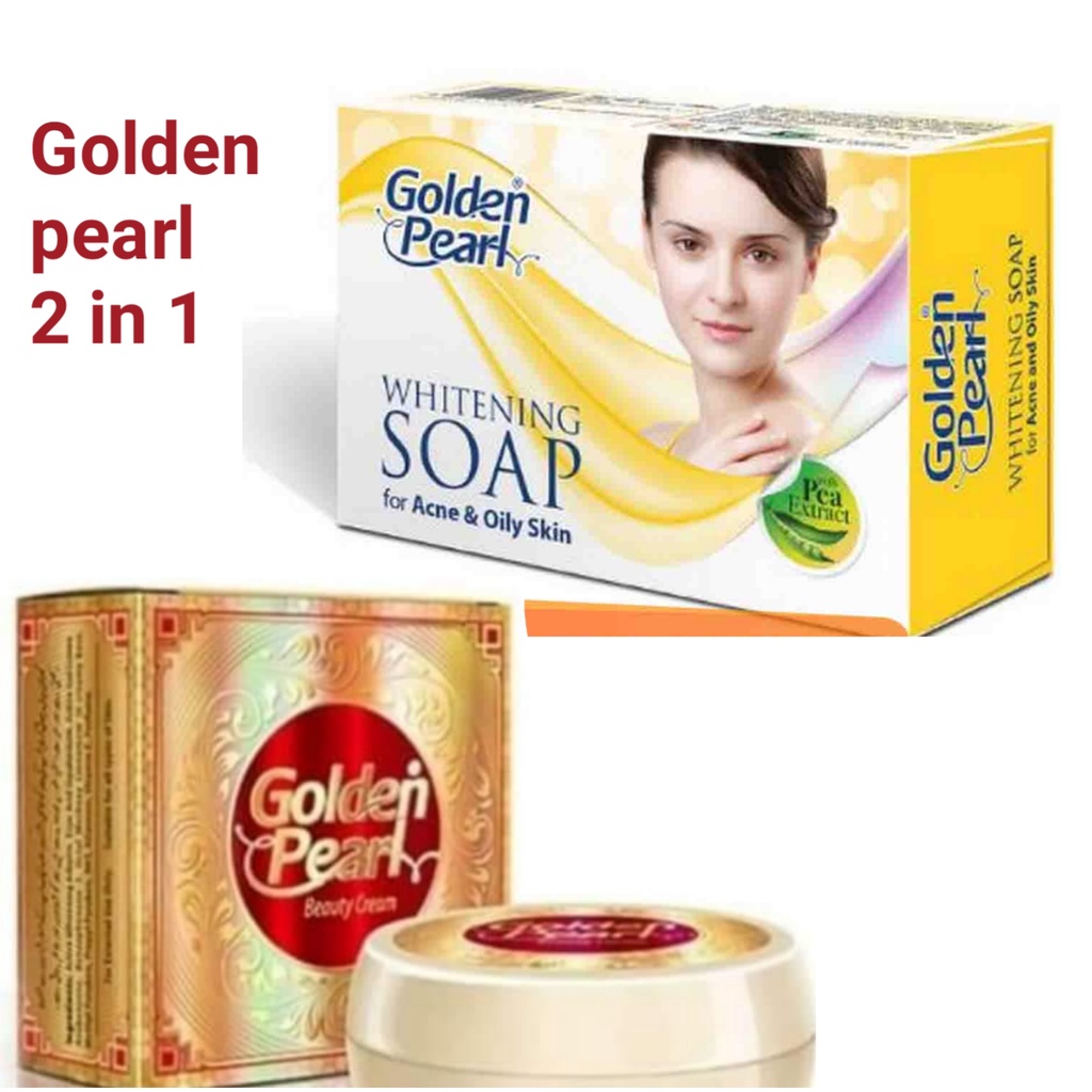 Golden Pearl Whitening Cream + Soap for OILY skin ( yellow ) 2 IN 1 Set ...