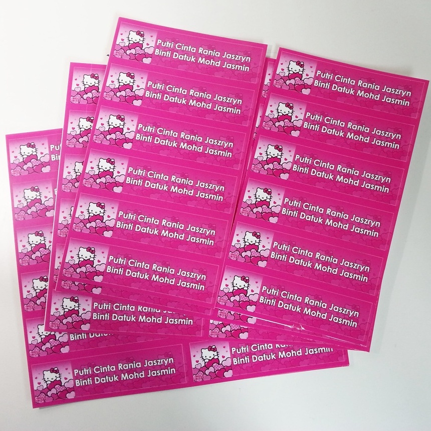 STICKER NAMA ANIMASI | CUSTOM LABEL NAME STICKER | Shopee Malaysia