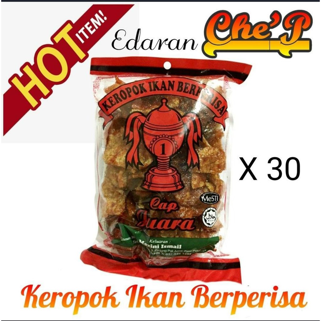 KEROPOK SIRA CAP JUARA FISH CRACKERS 30 PACKS (SWEET & SPICY FLAVOUR ...