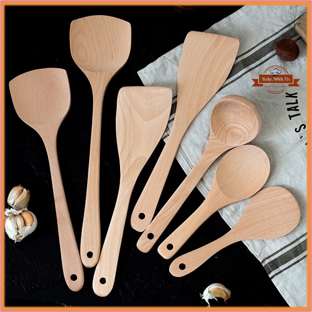 Kitchen Tools Non Stick Pan Heating Wooden Spatula Wooden Spoon Wok ...