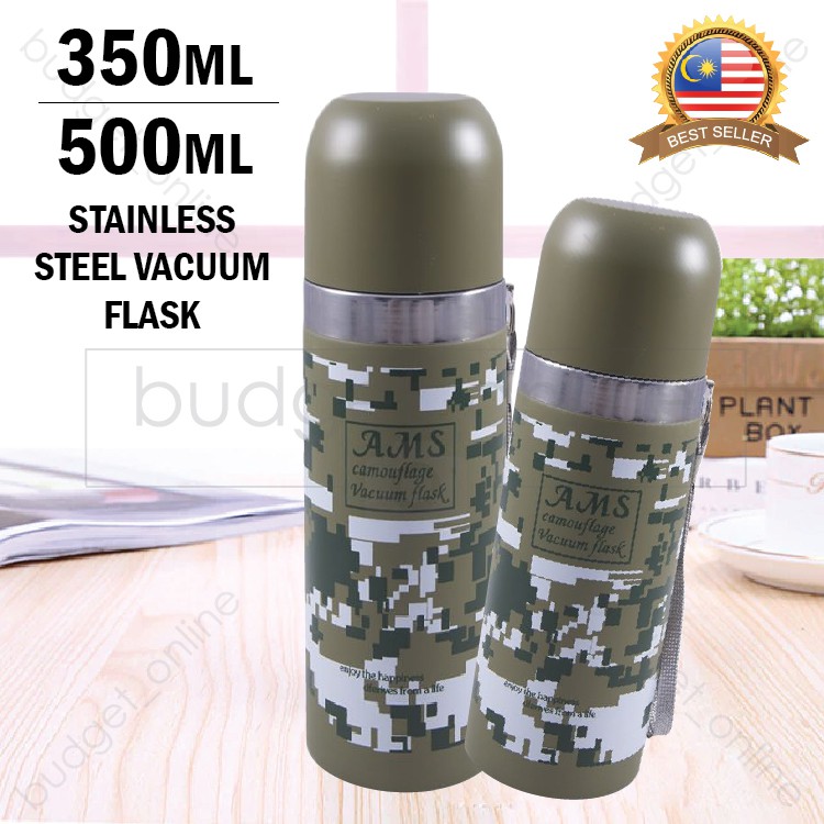 350ml & 500ml Stainless Steel Vacuum Flask Camouflage Printed Hot Cold ...