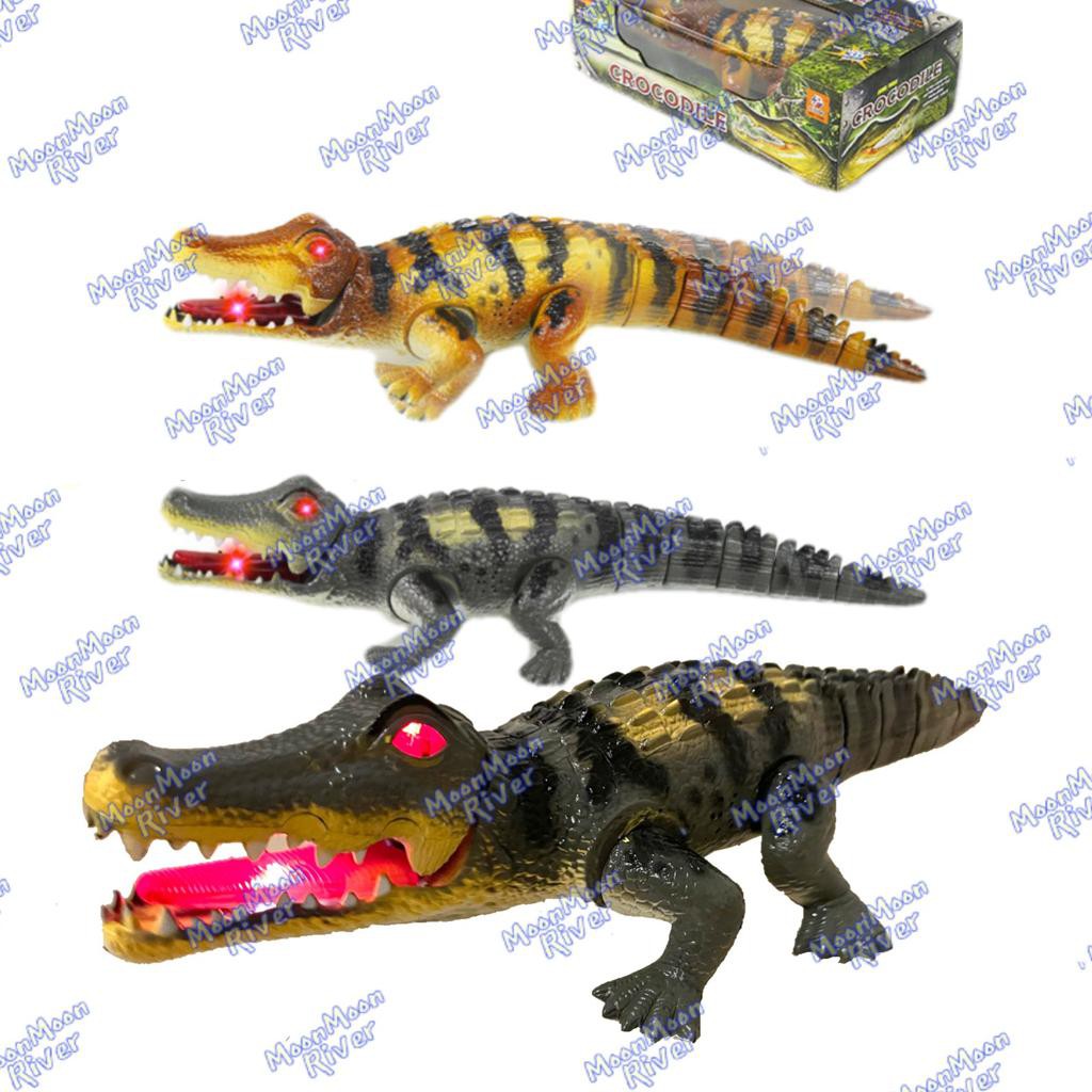 CROCODILE MOVING WITH LIGHT&SOUND Buaya Bergerak Simulation electric ...