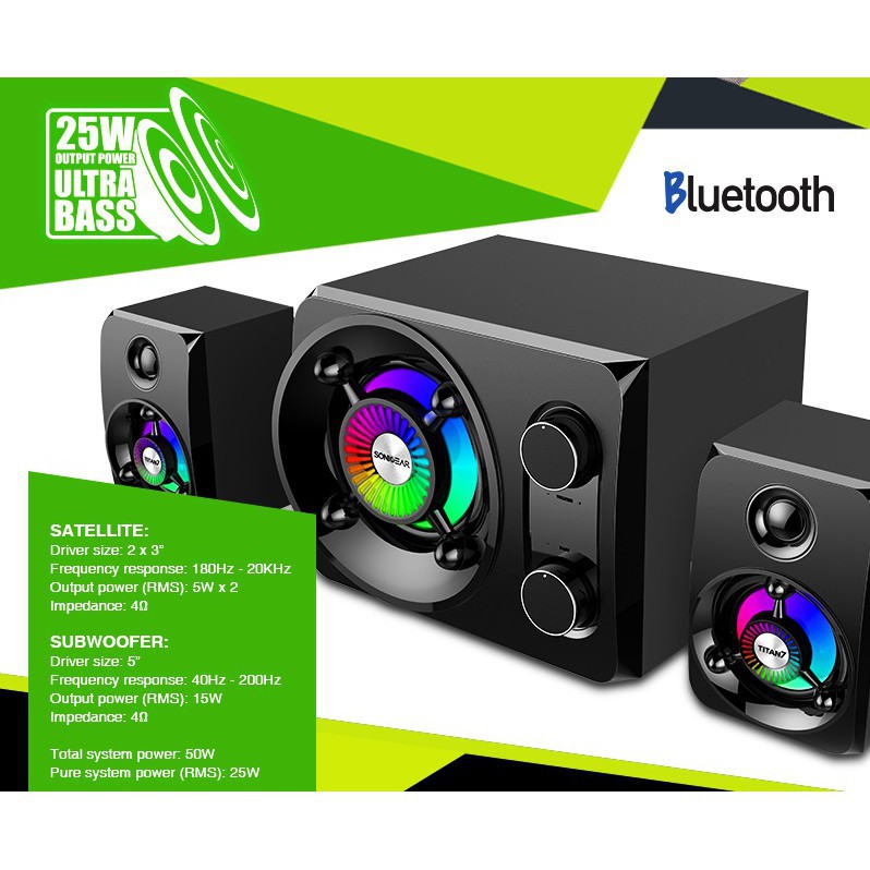 SonicGear Titan 7 Pro BTMI Bluetooth Speaker with Aux, SD Card, FM ...