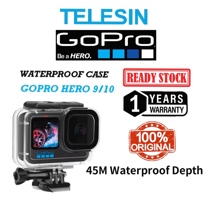 Gopro Telesin original hero 9 hero 10 waterproof case underwater ...