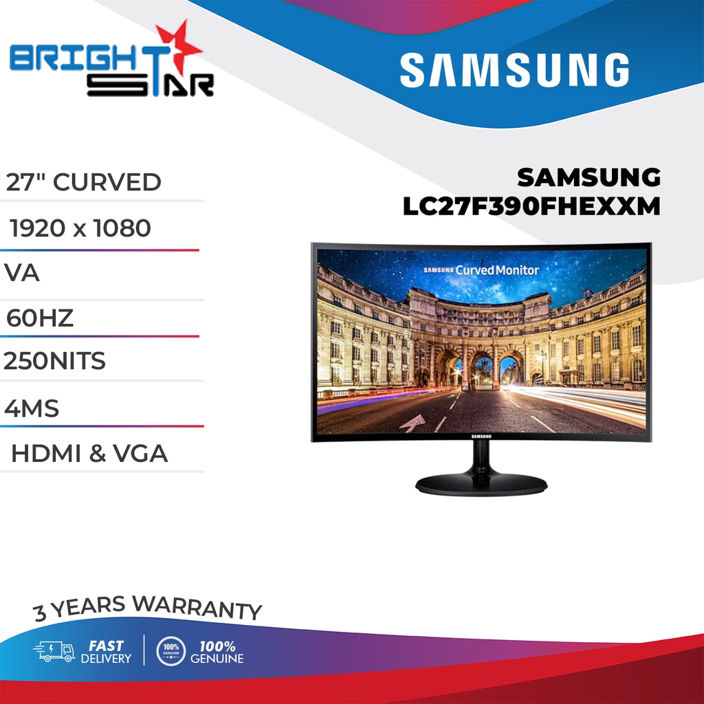 SAMSUNG 27" SAMSUNG LC27F390FHEXXM MONITOR / 27" 1800R CURVED VA ...