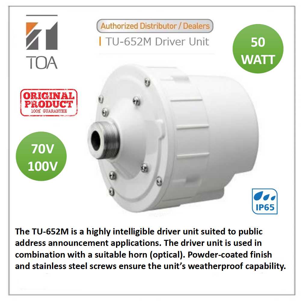 [TOA] TU-652M 50W DRIVER UNIT(W/MAT) | Shopee Malaysia