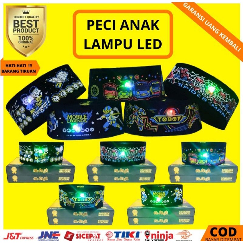 Peci Songkok Anak Skullcap With Original LED Lights | Shopee Malaysia