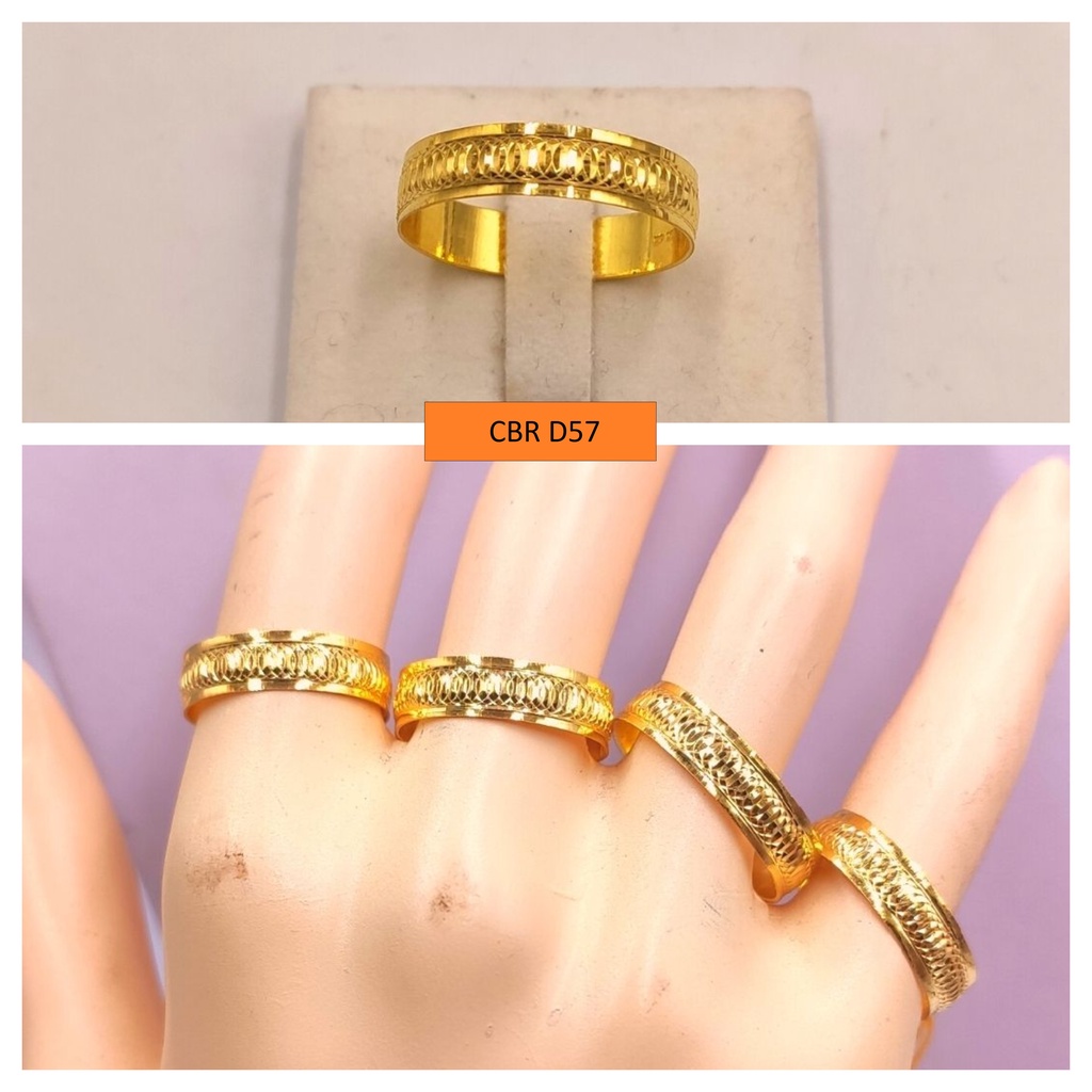 CINCIN BELAH ROTAN DESIGN PADU RISIK TUNANG NIKAH EMAS 916 ORIGINAL ...