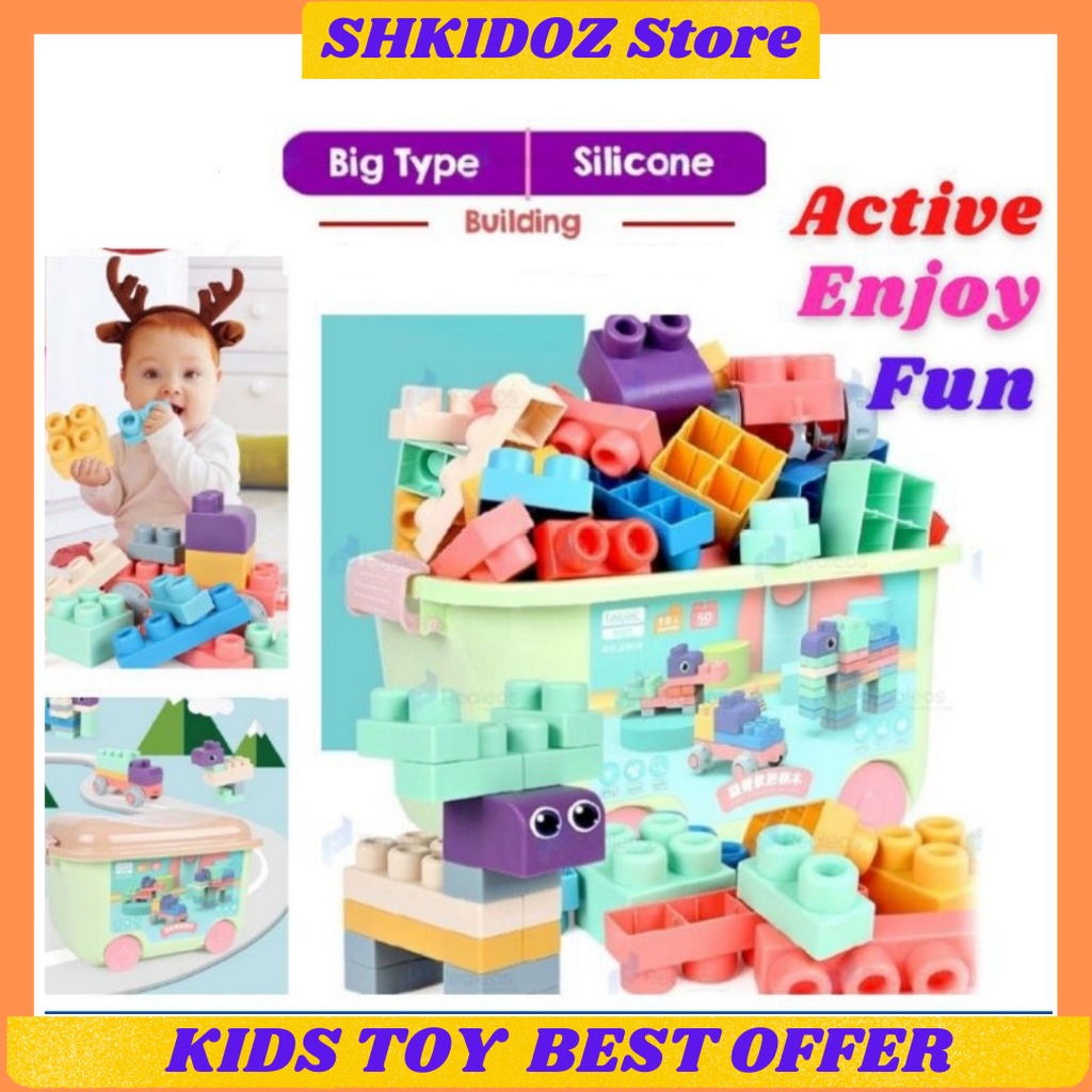 Kids Building Blocks Lego Big Size Chewable Educational Learning ...