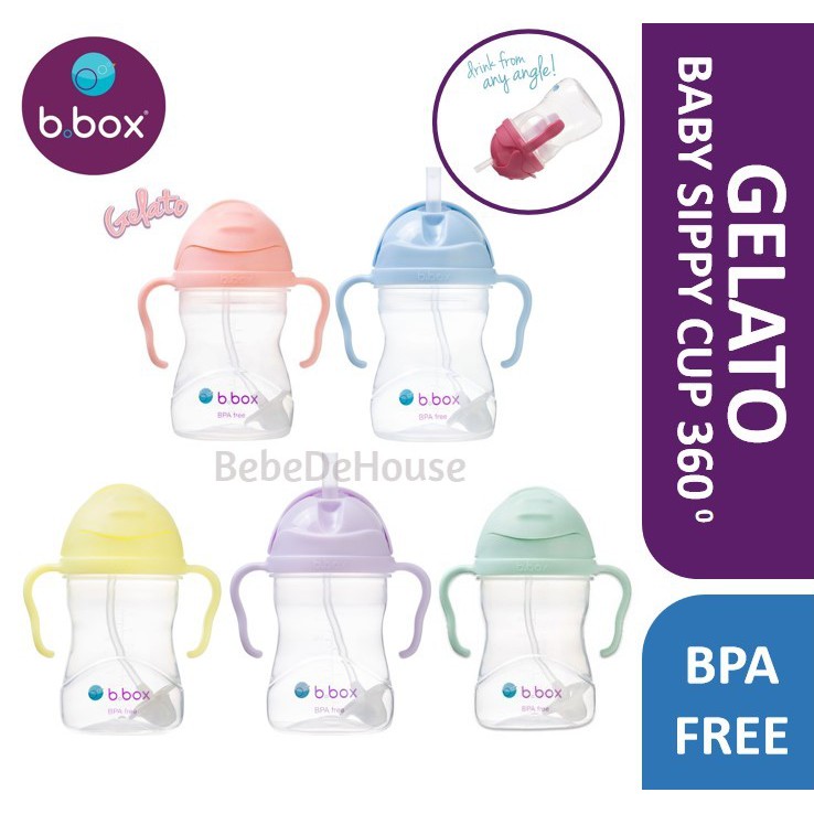 B.box baby sippy cup 240ml with 360 degree weighted straw - 1 unit | BeeCost