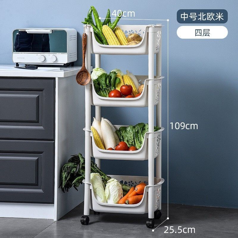 ASOTV 3/4 TIer Movable Vegetables Basket Storage Rack | Shopee Malaysia