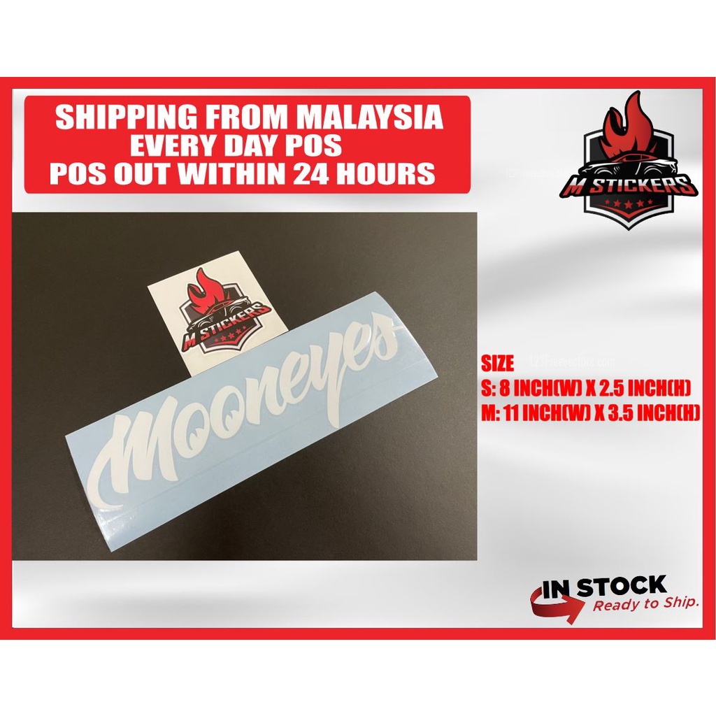 MOONEYES LOGO VINYL CAR STICKER AKSESORI KERETA STICKERS | Shopee Malaysia