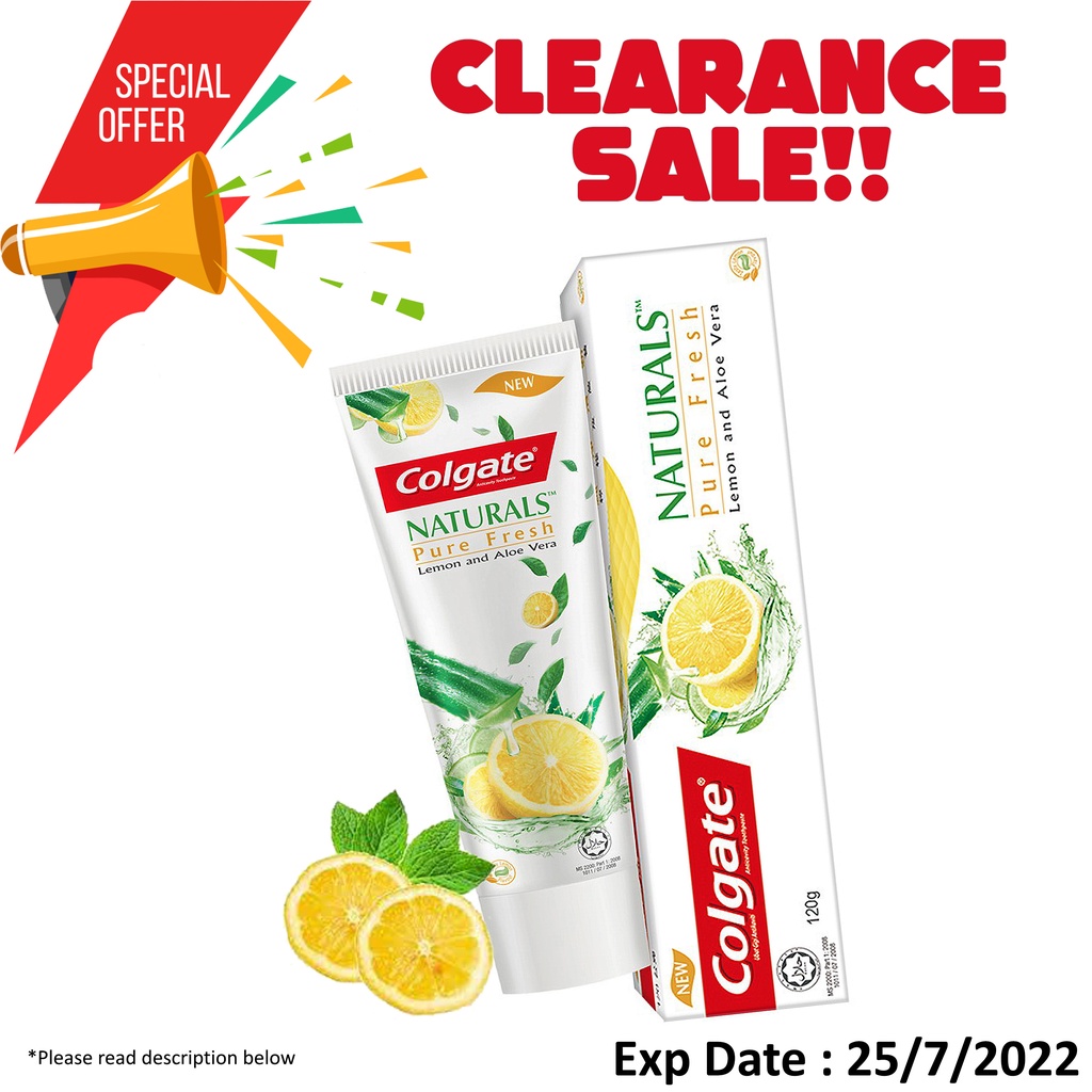 Colgate Naturals Pure Fresh (Lemon & Aloe Vera) Toothpaste 120g ...