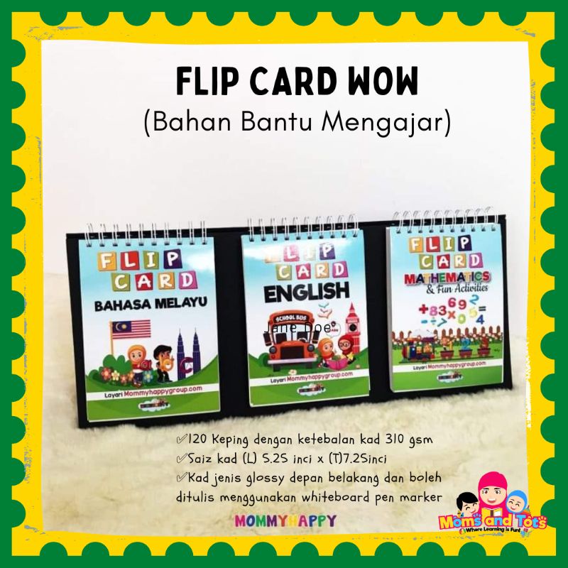 [3 FREEGIFT] Flip Card Wow - Bahan Bantu Mengajar Membaca, Menulis ...
