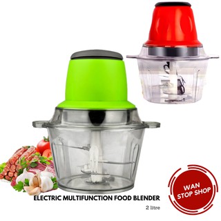 Electric 4 Blade Food Blender Meat Grinder Mesin Pengisar Daging 2L ...