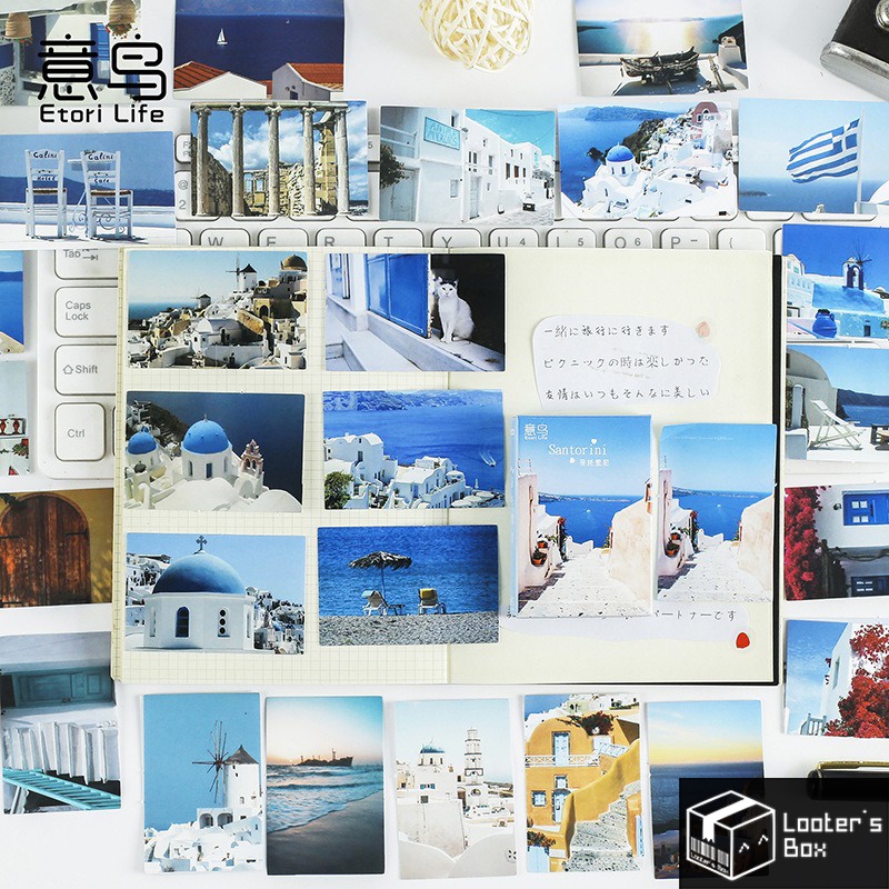 30 Pcs Aesthetic Blue Scenery Sticker Pack for Journal Planner Room ...