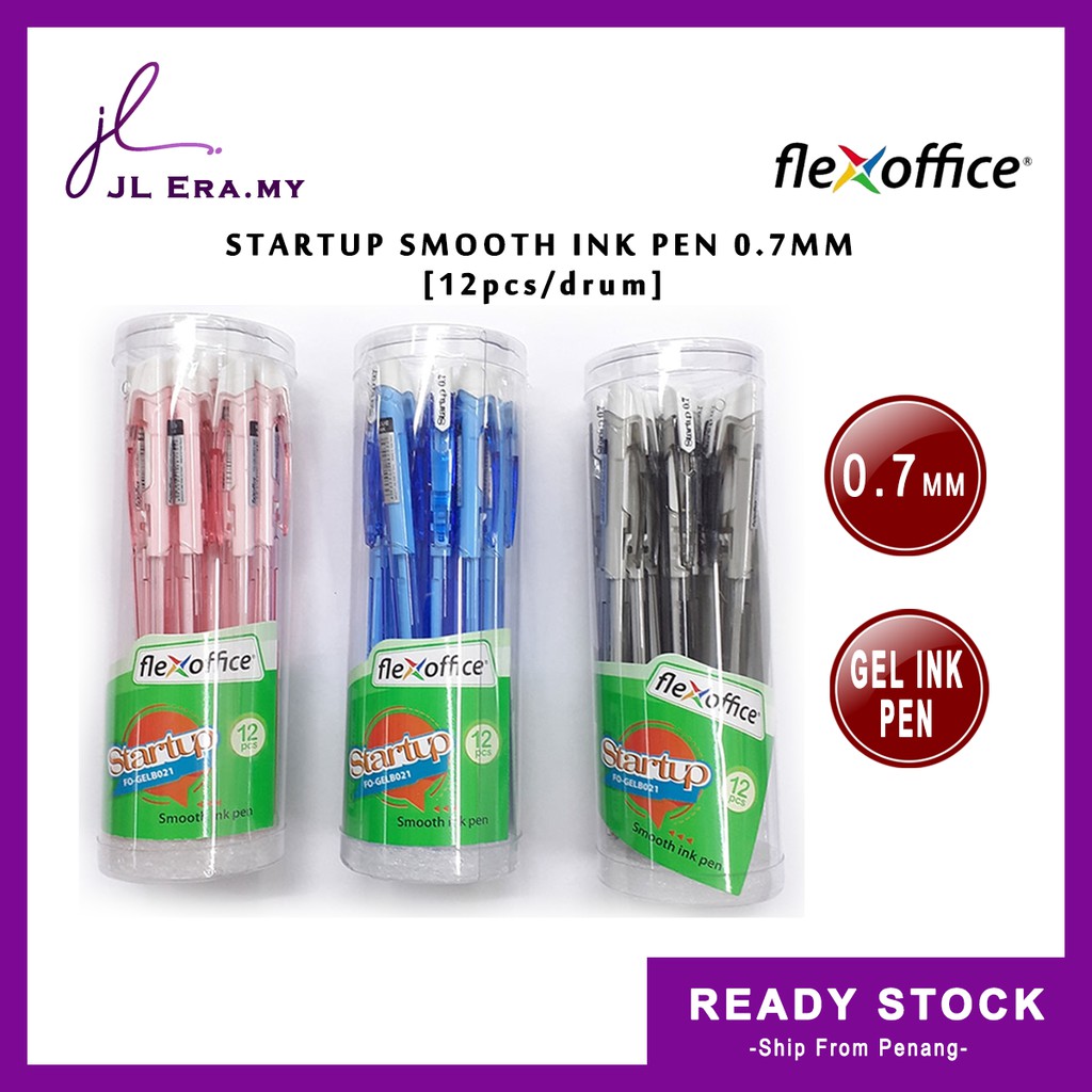 Flexoffice Startup Gel Ink Retractable Pen | FO-GELB021 | 0.7mm | 12pcs ...
