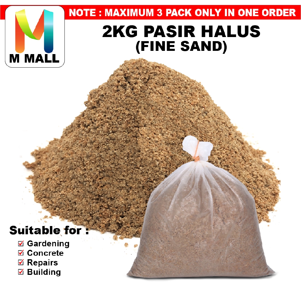 M MALL 2KG Fine Sand / Pasir Halus / Pasir Simen /Cement Sand for ...
