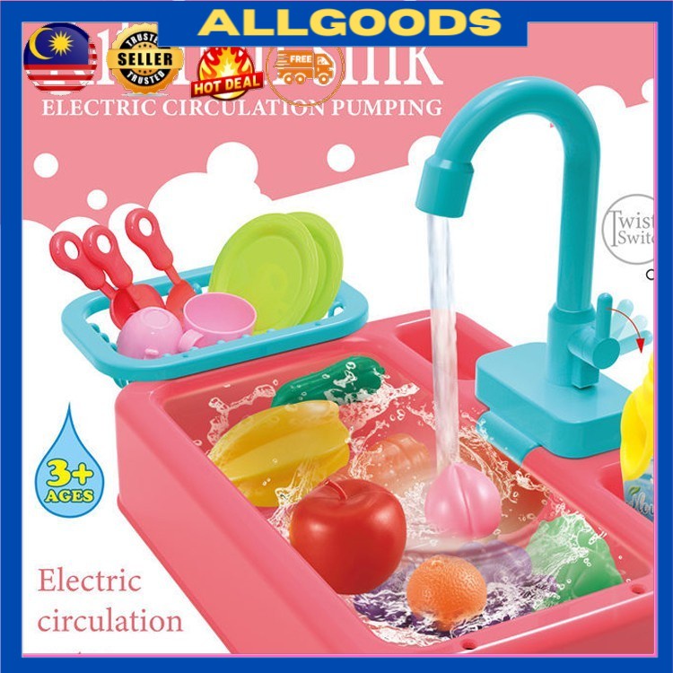 Kids Pretend Play Toy Set Wash Basin Toy Pretend Playset Train Washing ...