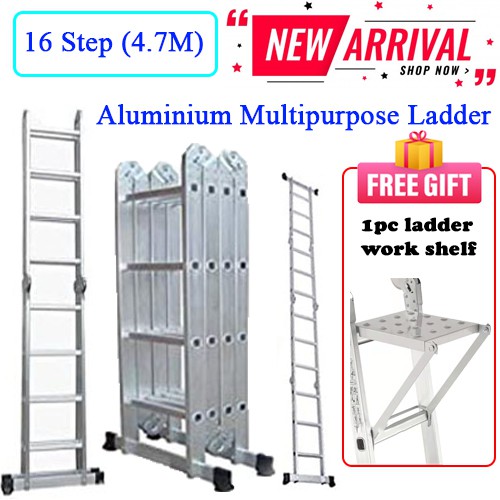 12 Step /16 Step Multipurpose Ladder Aluminium Ladder Foldable Ladder ...