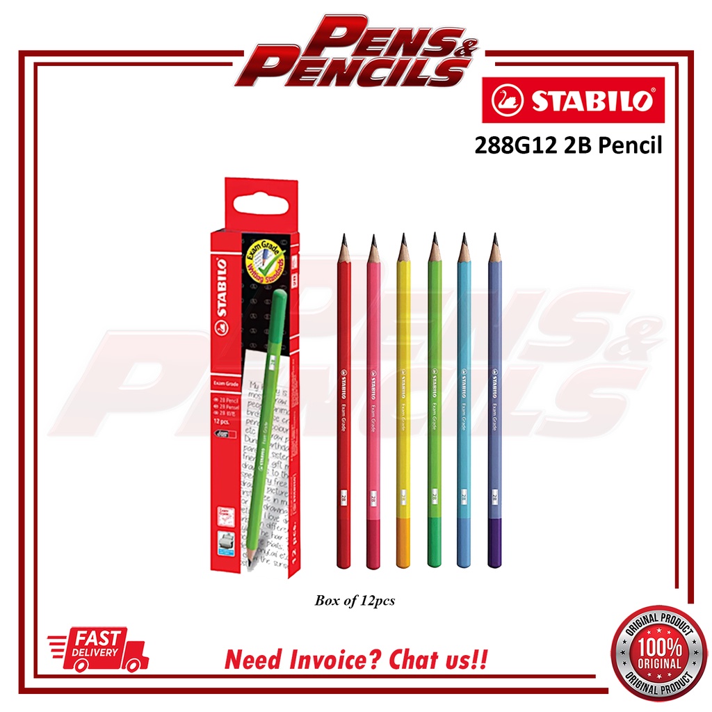 Stabilo Exam Grade 2B Pencil 28812 / 2B Pensel 288 /288G12 / 309L (1Box ...
