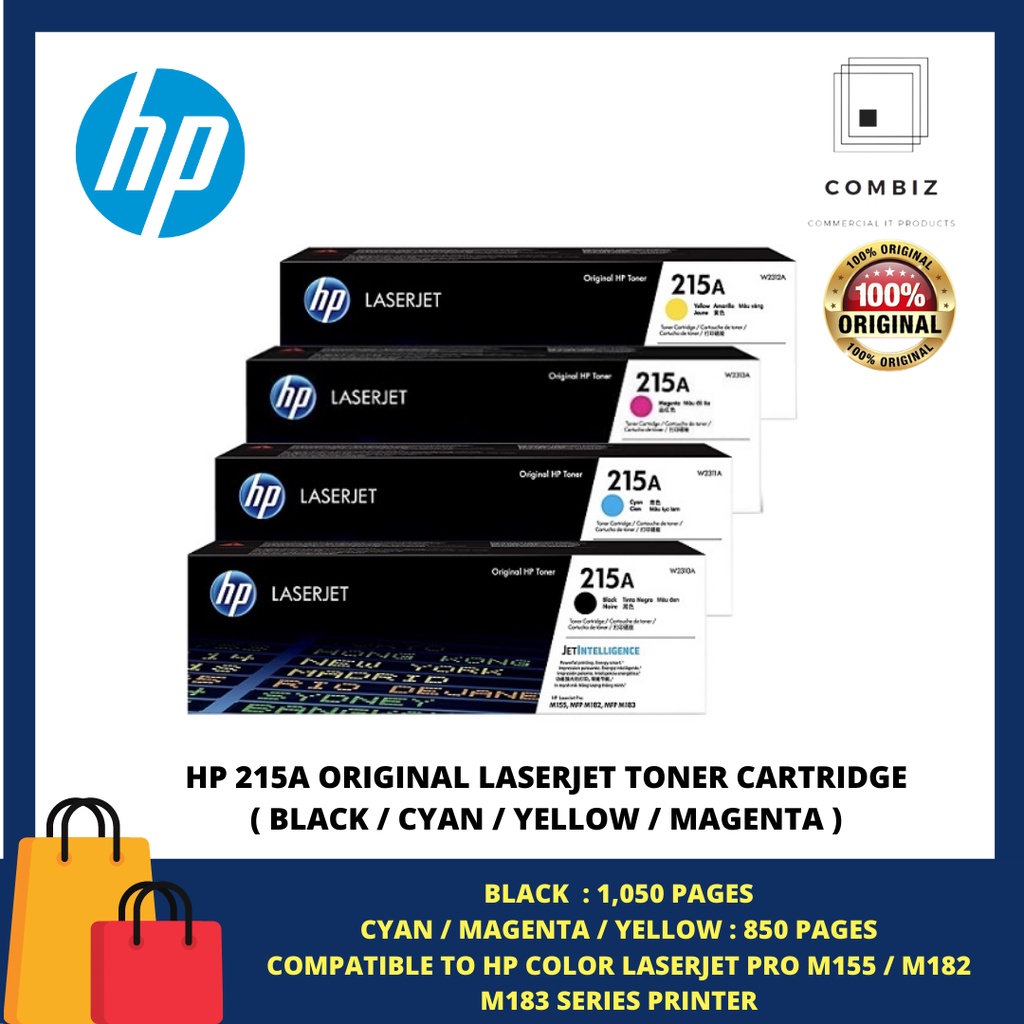HP 215A Black, Cyan, Yellow, Magenta Original LaserJet Toner Cartridge ( W2310A / W2311A ...
