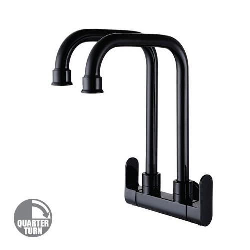 Aimer Lhpb0747bl Vintage Style Home Kitchen Brass Double Pillar Sink Tap Paip Sinki Dapur