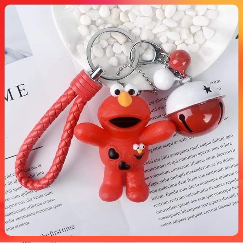 GIFT SESAME STREET ELMO KEYCHAIN ELMO PVC BLUE AND RED COLOR | Shopee ...