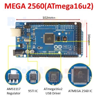 Mega 2560 Atmel ATMEGA2560 / CH340G / PRO MINI (EMBED) Large Size UNO ...