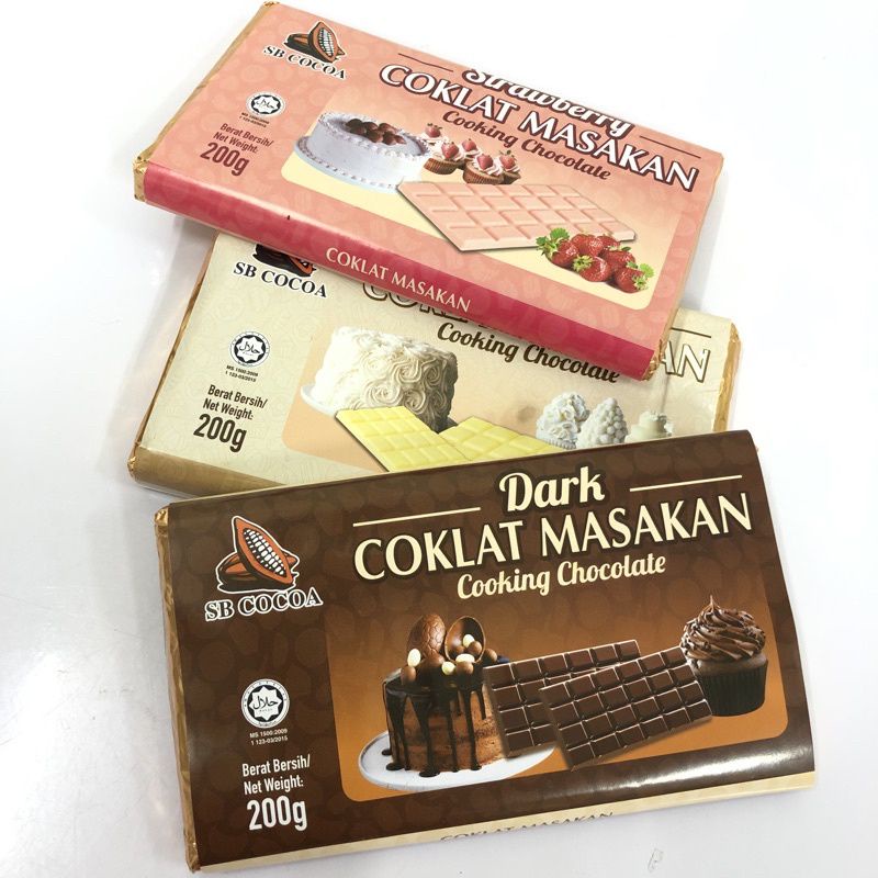 SB Cocoa Cooking Chocolate 200g / Coklat Masakan 200g || Dark Chocolate ...