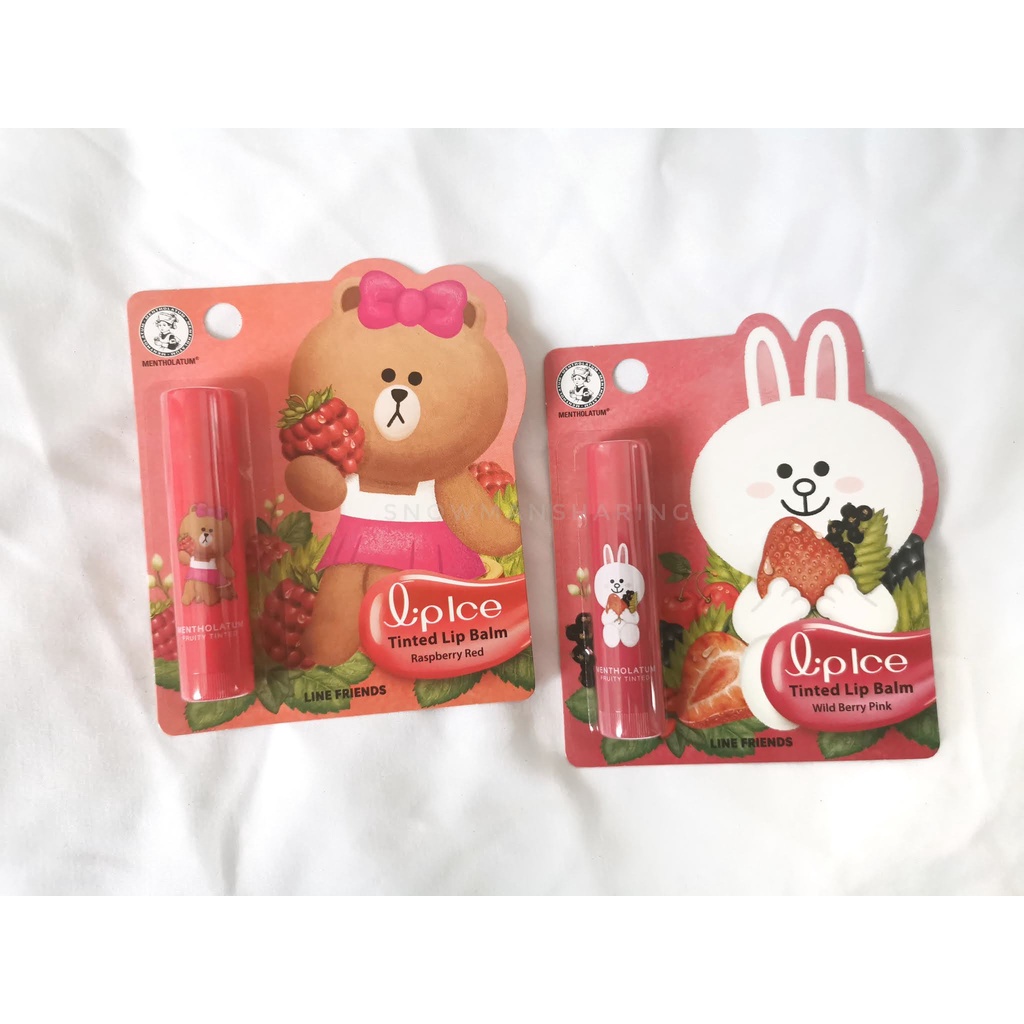 Mentholatum LipIce Line Friends Tinted Lip Balm WILD BERRY PINK ...
