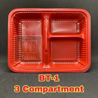 Bekas Makanan Bento Pakai Buang 50 pcs TAPAU Box Compartment Lunch Box ...