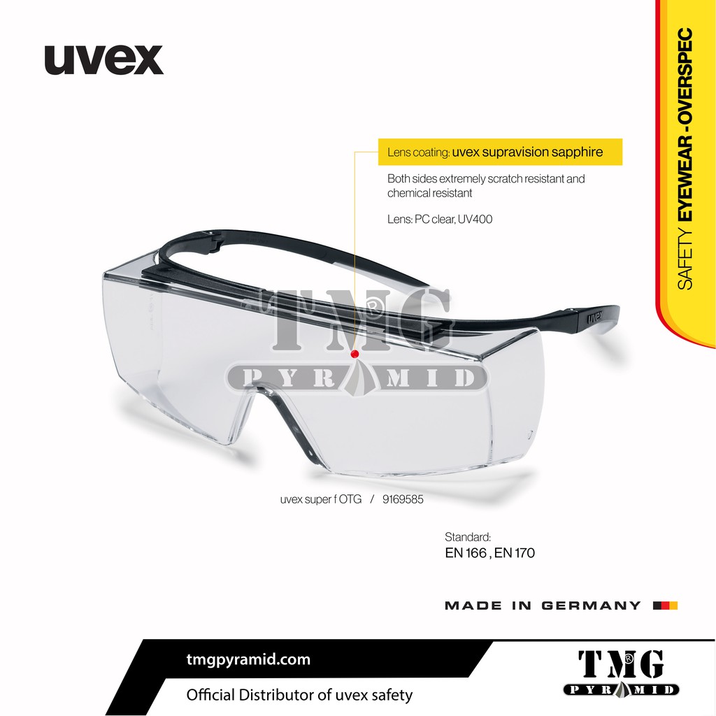 uvex Super F OTG 9169585 Safety Eyewear, Over The Spec, Made In Germany ...