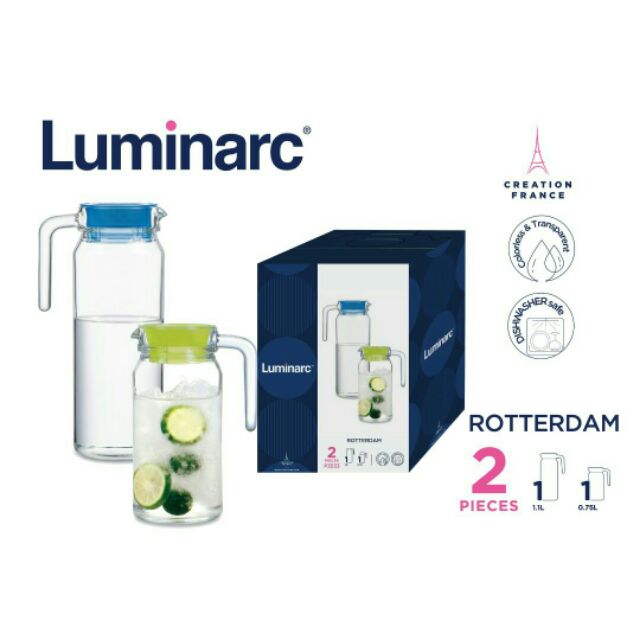 Luminarc Glass Jug 2 Pcs/ Set - Rotterdam | Shopee Malaysia