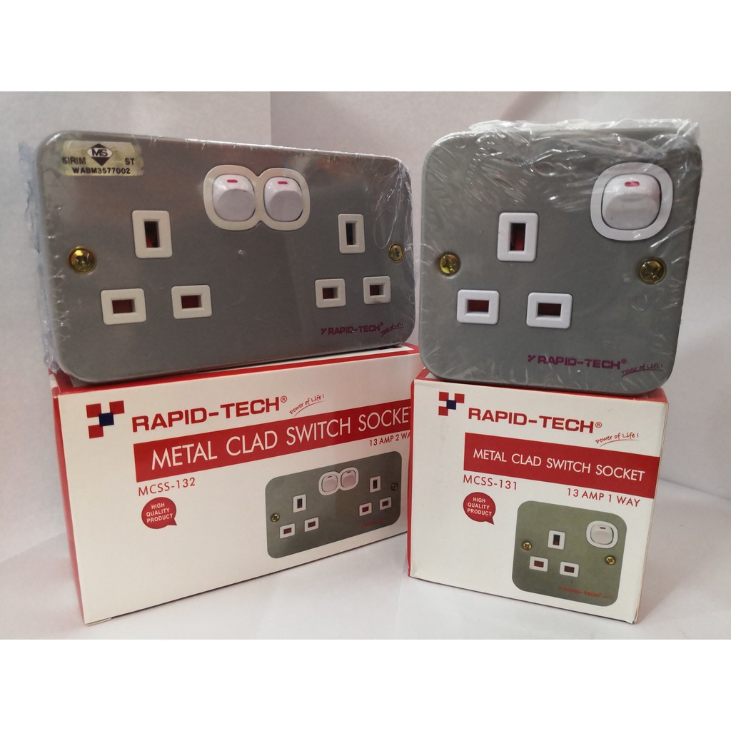 RAPID TECH METAL CLAD SWITCH SOCKET 13A / 2X13A | Shopee Malaysia