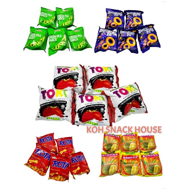 SNACKS ATTACK! 5-6pkt Super Ring / Toki Tomato / Rota Prawn / Durian ...