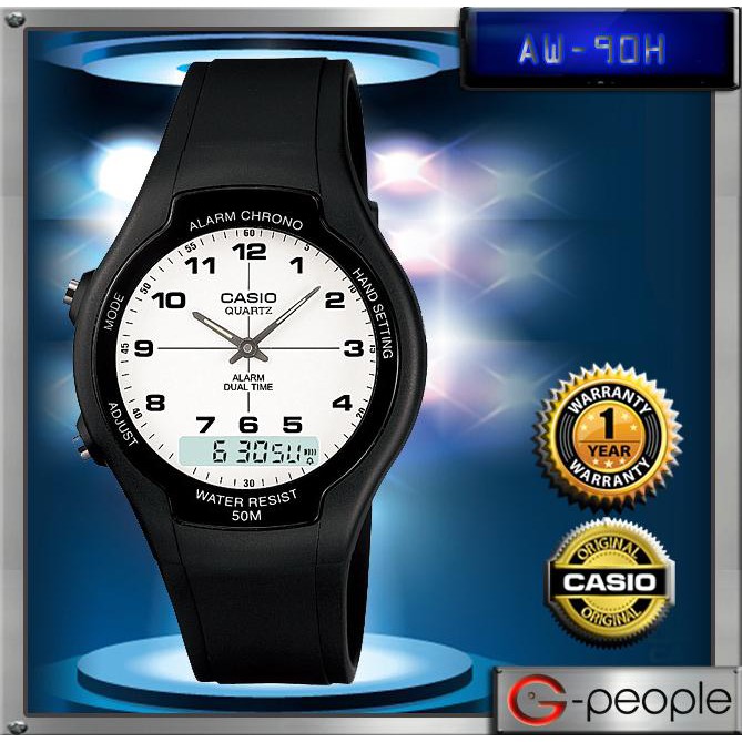 CASIO AW-90H-7BV / AW-90H-7B / AW-90H ANALOG DIGITAL WATCH 100% ...