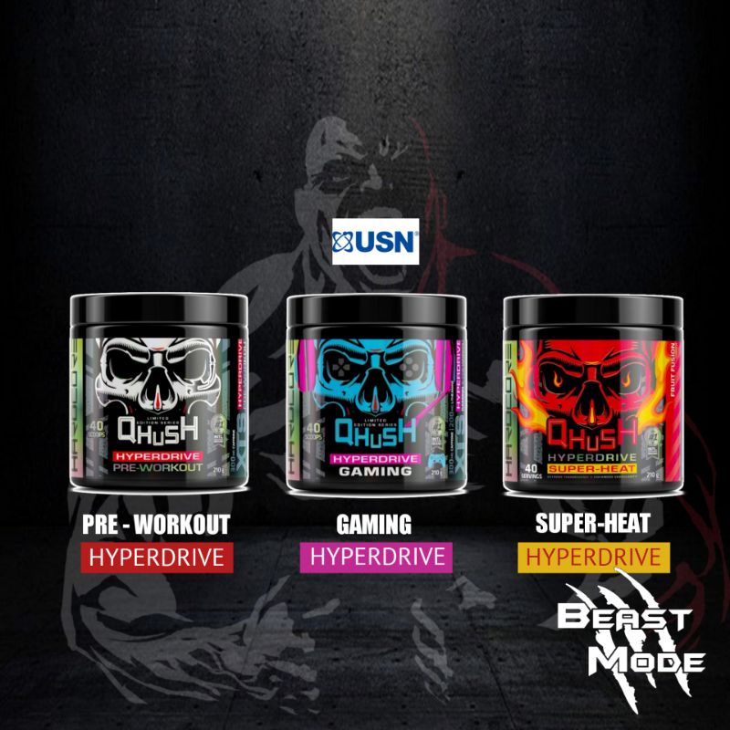 USN QHUSH Hyperdrive 40 servings - PreWorkout Extreme Muscle Pump ...