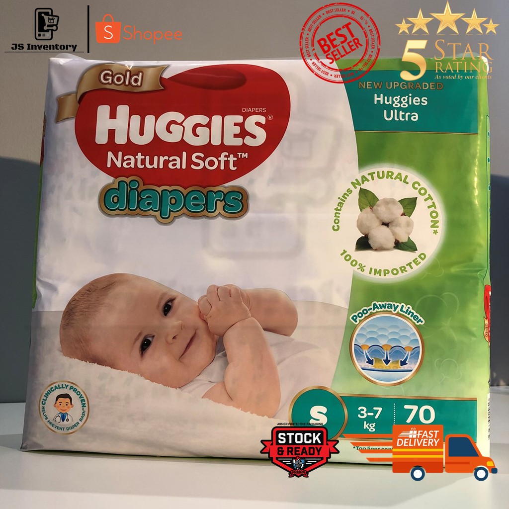 Huggies Ultra Natural Soft Diapers/Air Soft Diapers/pants - NB78/S70/M ...