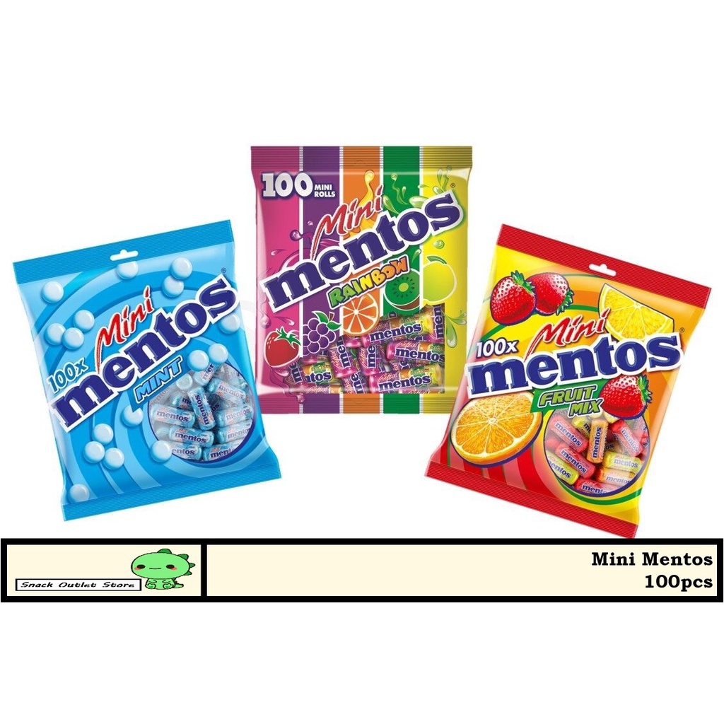 [Ready Stock] Mini Mentos Mint/ Rainbow/ Fruit Mix 100pcs | Shopee Malaysia