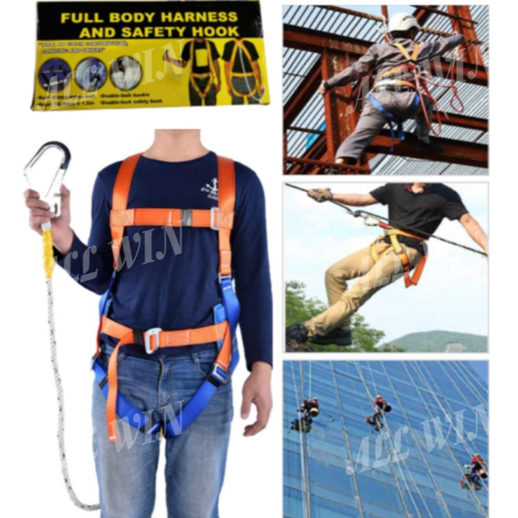 【Ready Stock】Full Body Heavy Duty Safety Harness With Big Hook | Shopee ...