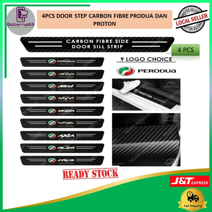 4 PCS Carbon Fiber Alza Axia Aruz myvi Bezza Viva Car Side Door Step ...