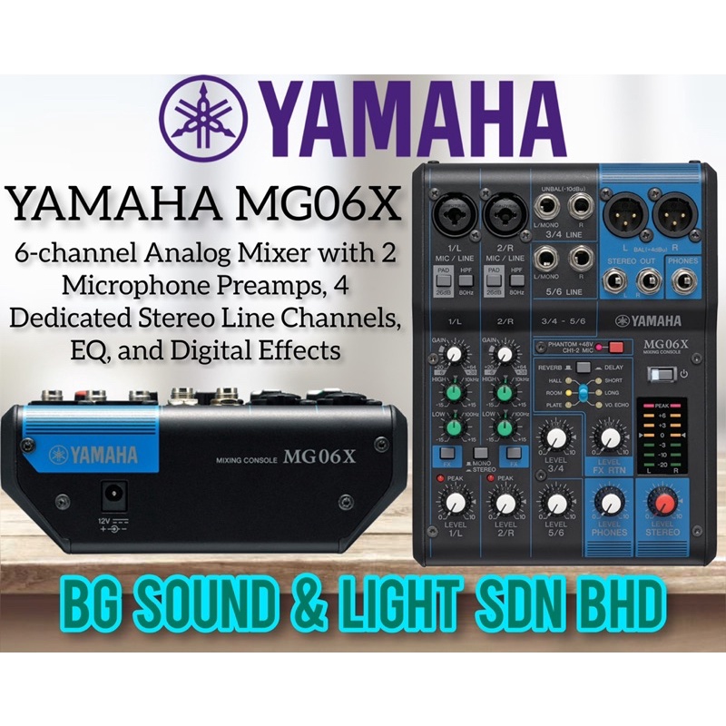 Yamaha MG06X 6Channel Analog Mixer with Effects ( MG 06X / MG-06X / 06X ...