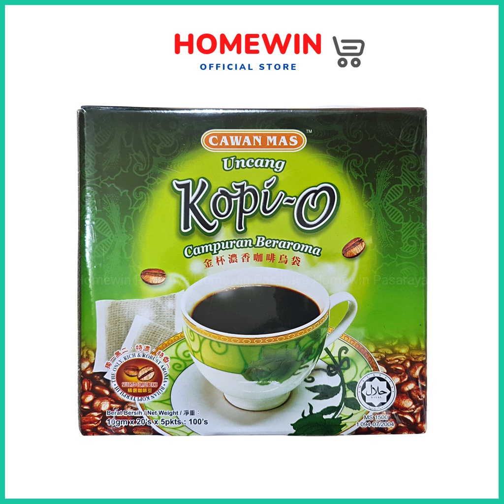 Cawan Mas Kopi-O Premium Campuran Beraroma (10g x 100 Uncang) | Shopee ...