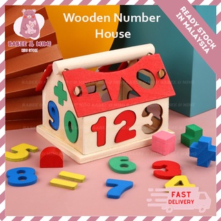 BABEE Number House Wooden Educational Toys Kids Early Learning ...