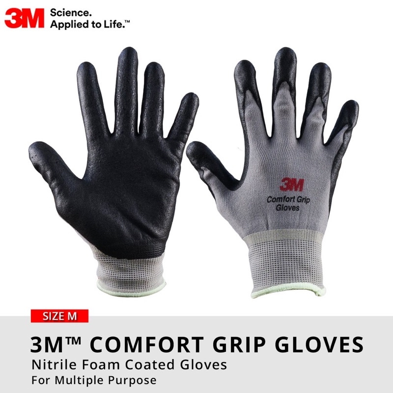 3M COMFORT GRIP NITRILE FOAM COATED GLOVES | Shopee Malaysia