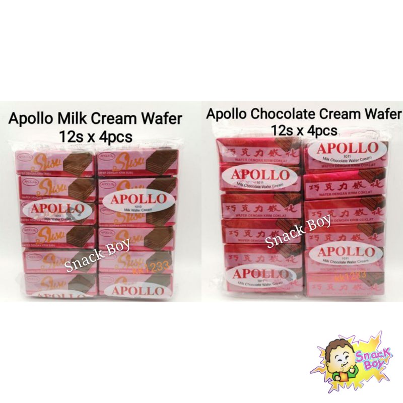 (ready stock) apollo cream wafer 4pkt x 12pcs | Shopee Malaysia