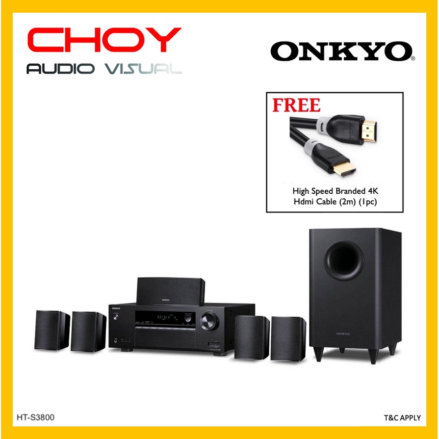 Onkyo HT-S3800 5.1-Channel Home Theater Receiver and Speaker Package + Free Gift | Shopee Malaysia